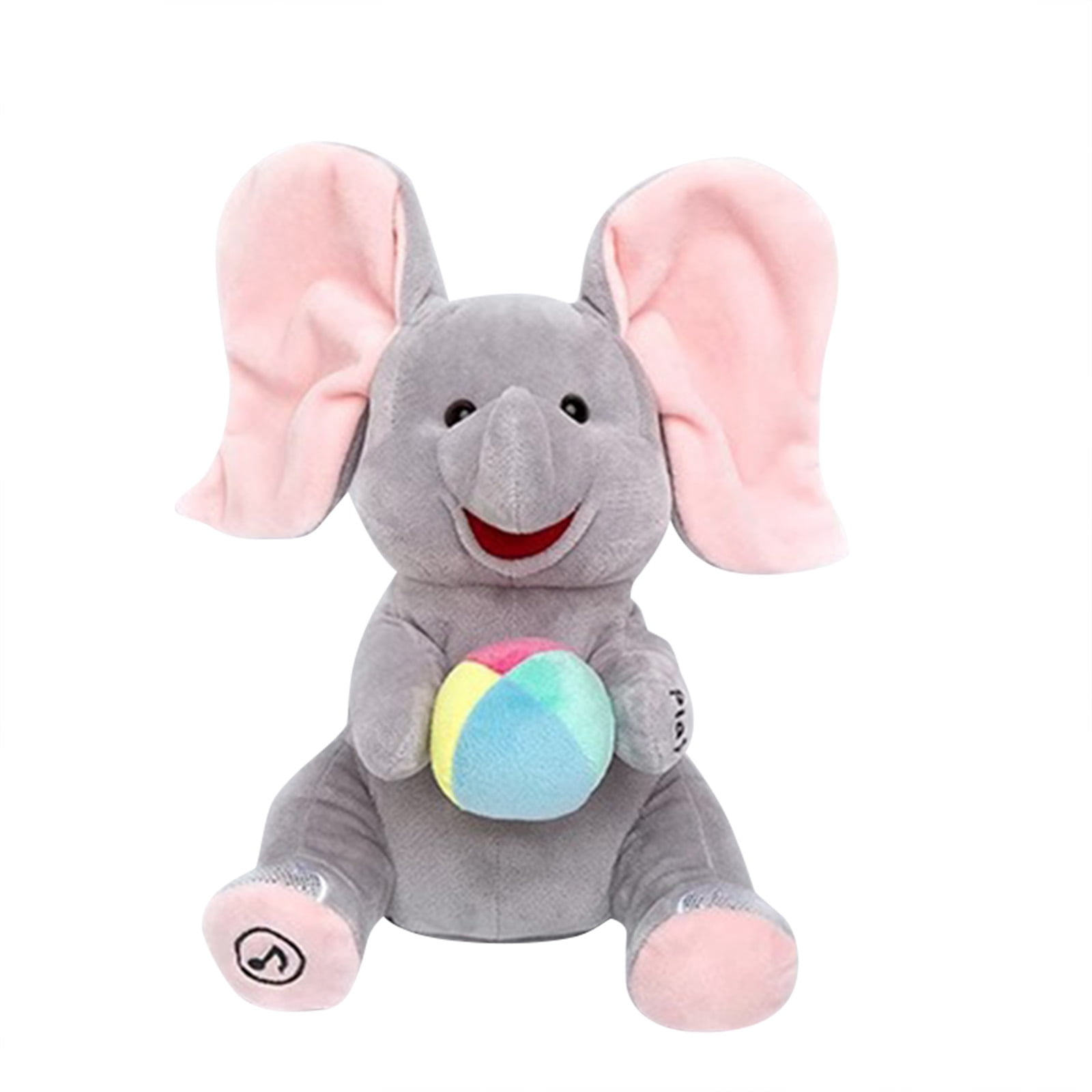 10.63Inch Peek A Boo Elephant Plush Toy, Interactive Musical Singing ...