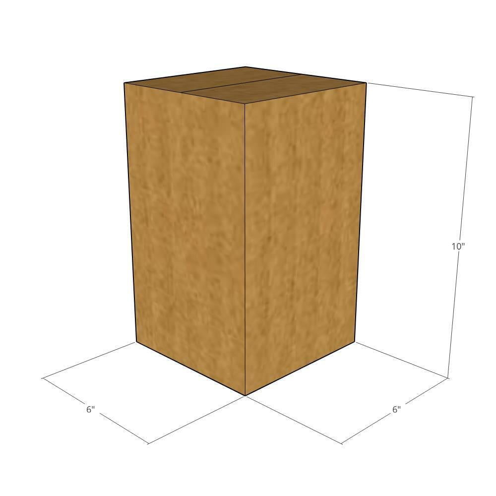 6x6x10 Kraft Brown Corrugated Shipping Boxes, 32 ECT Single-Wall, Qty ...