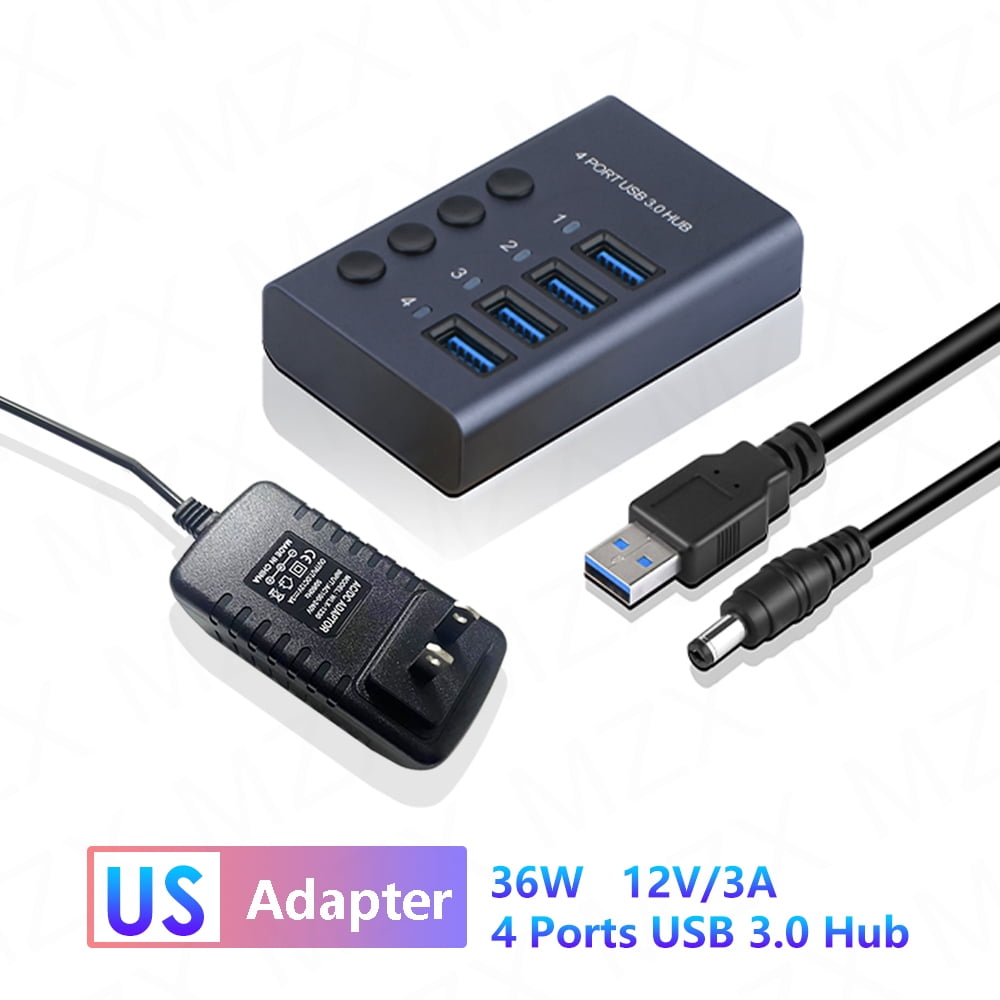 10 7 4 Port USB Hub 3.0 Aluminum A 3 0 Multi-hub Splitter Concentrator Multiple Extension Dock ...