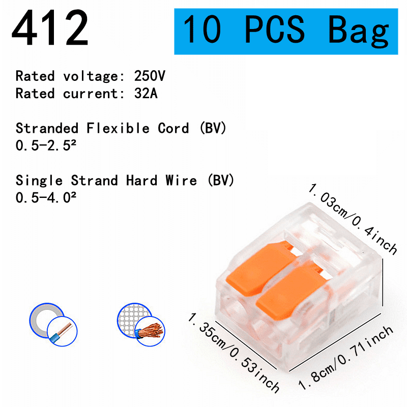 10-75 Pcs Orange Universal Type Quick Plug-in Terminals,Electrical ...