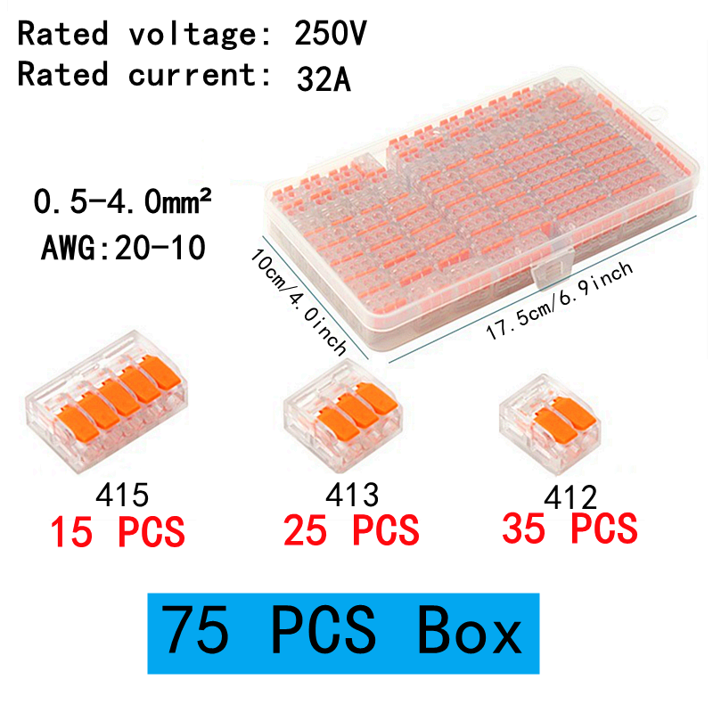 10-75 Pcs Orange Universal Type Quick Plug-in Terminals,Electrical ...
