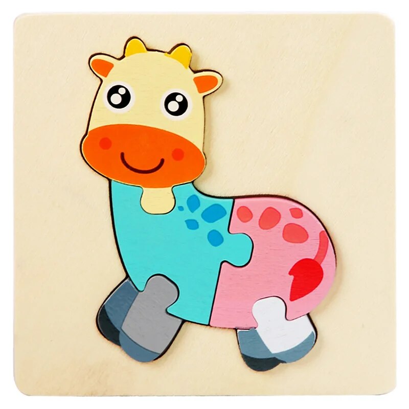 10.7cm/4.21in Kids Colorful 3D Puzzles Montessori Games Cartoon Animals ...