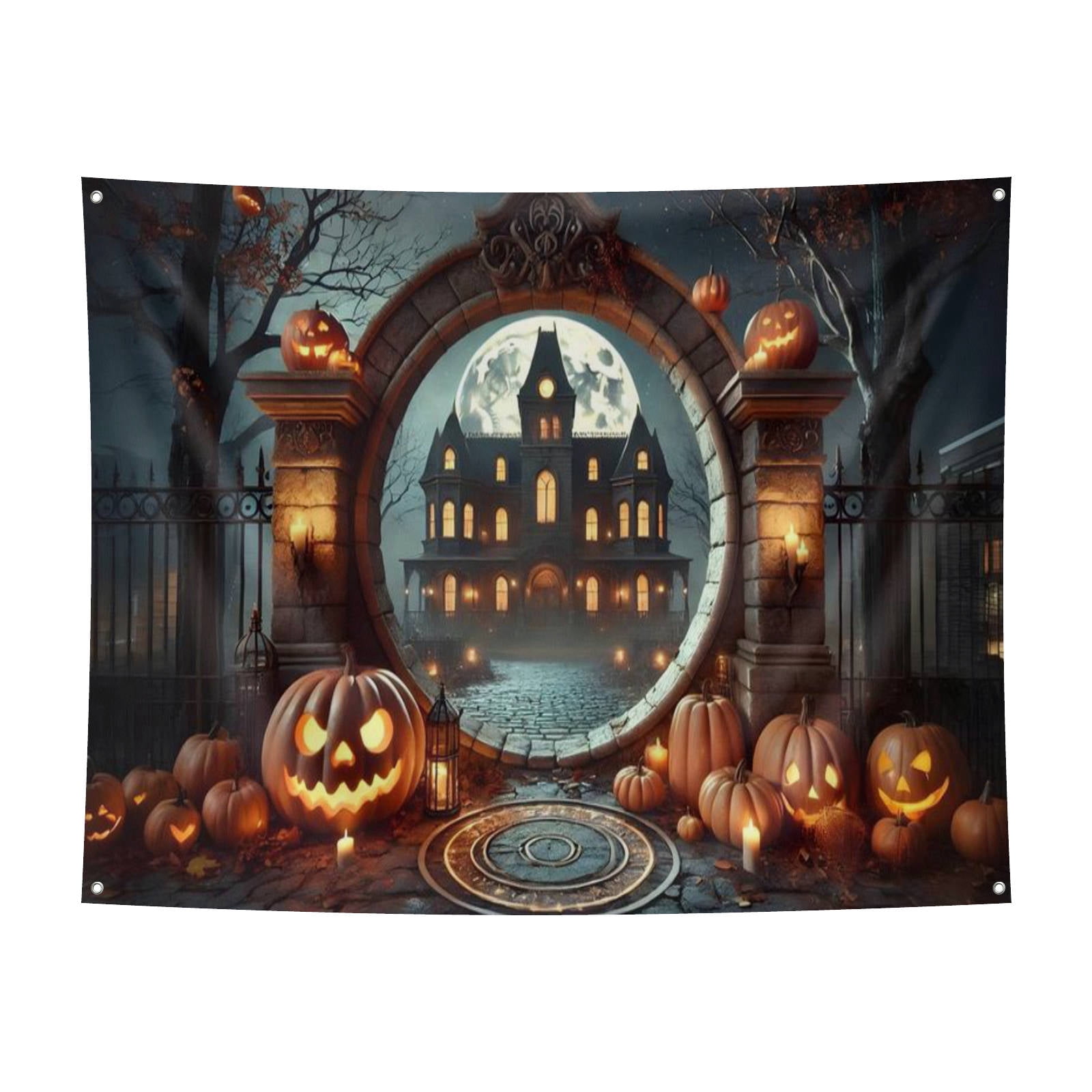 10*8 FT Halloween Castle Halloween gift Holiday Banner split joint ...
