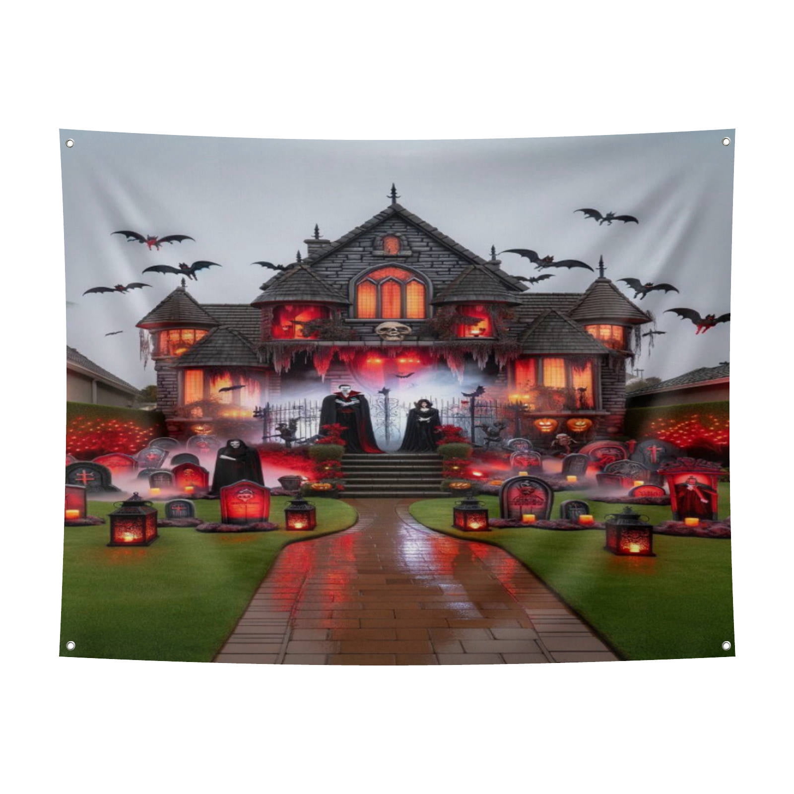 10*8 FT Halloween Castle Halloween gift Holiday Banner split joint ...