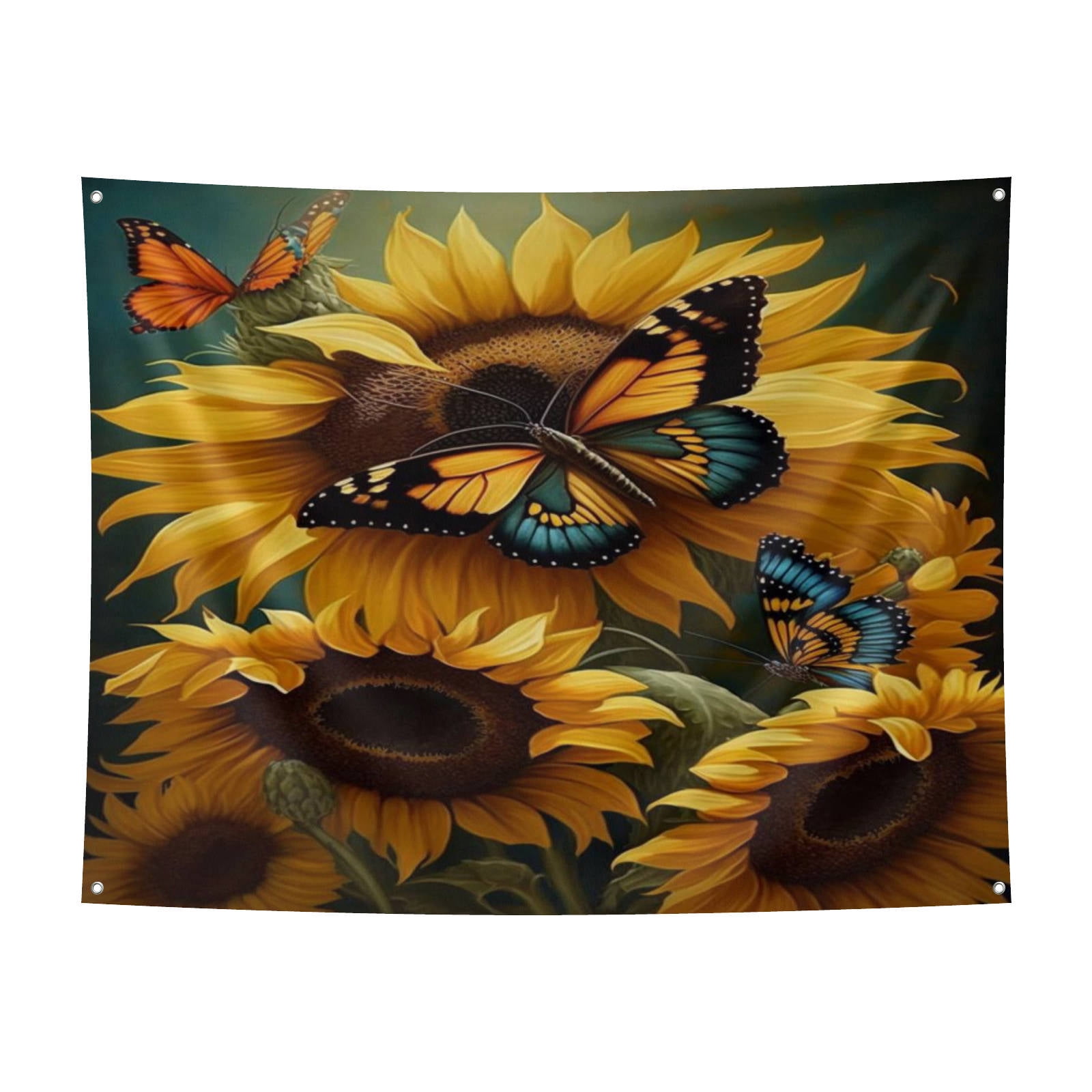 10*8 FT Sunflowers and American flag Holiday Banner split joint style 7 ...