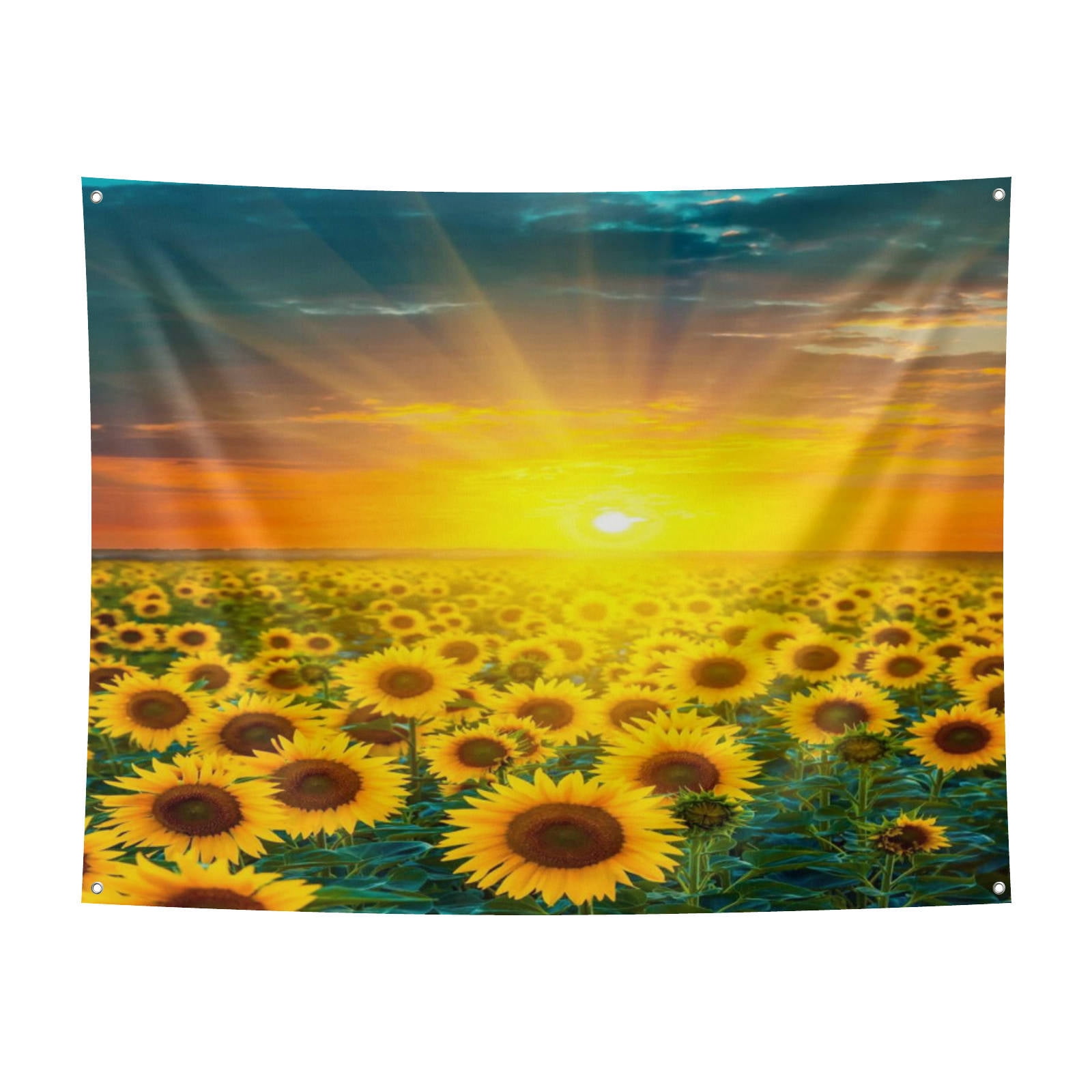 10*8 FT Sunflowers and American flag Holiday Banner split joint style 7 ...