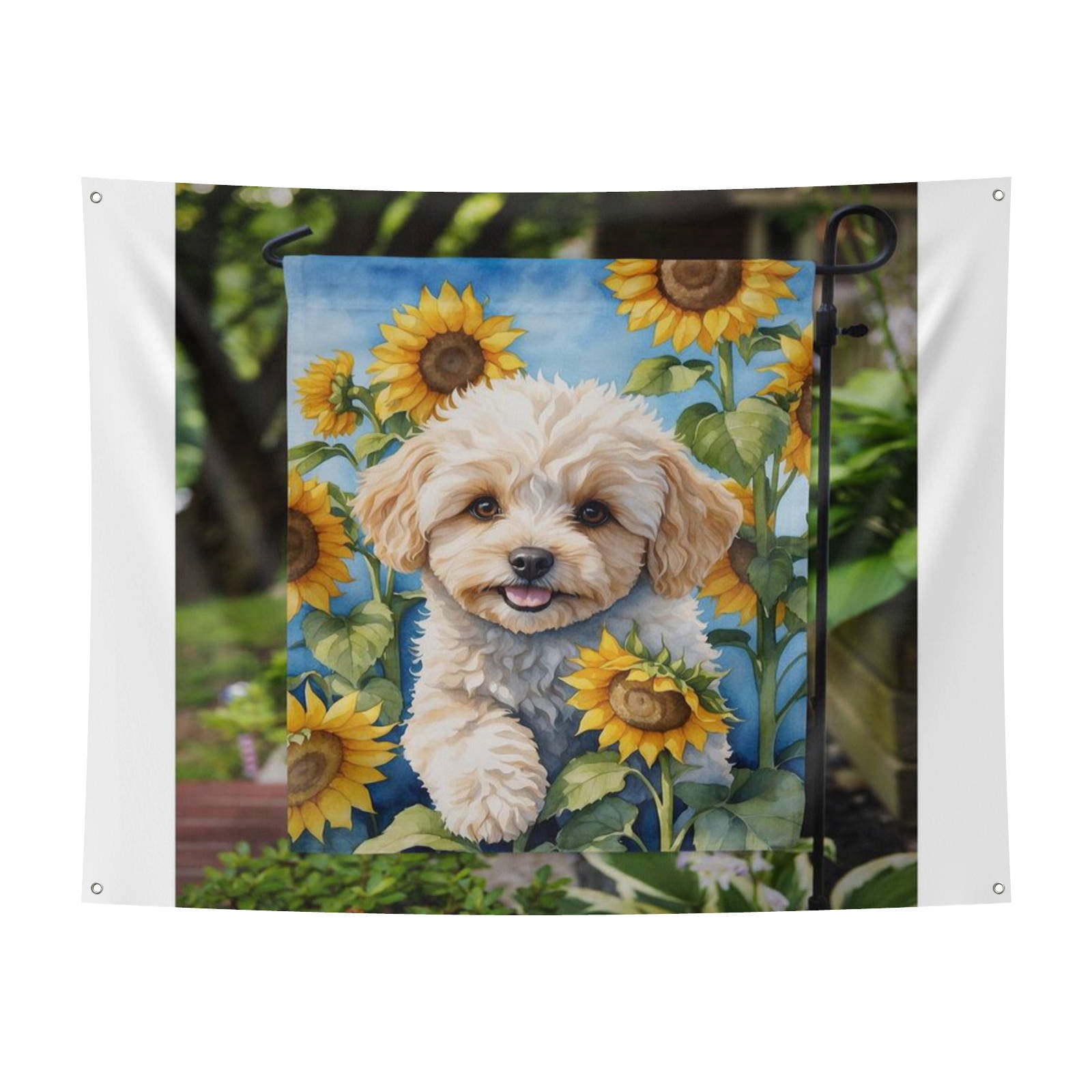 10*8 FT Sunflowers and American flag Holiday Banner split joint style 7 ...