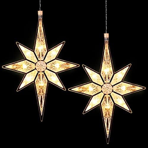 10.8 Inch Christmas Window Lights Large Hanging Bethlehem Tree Topper ...