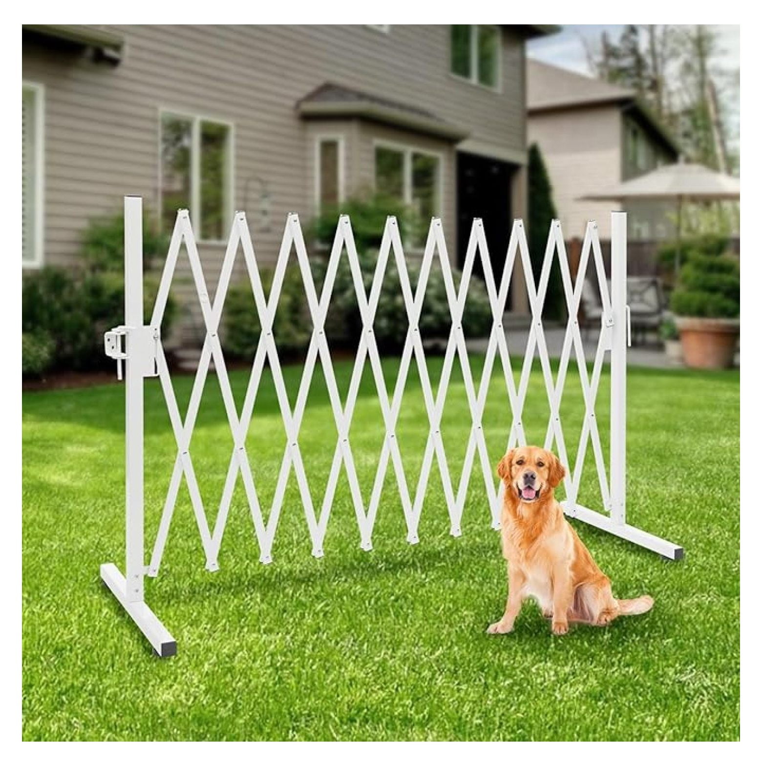 10.83Ft Expandable Barricade Gate, Metal Safety Barrier Portable ...
