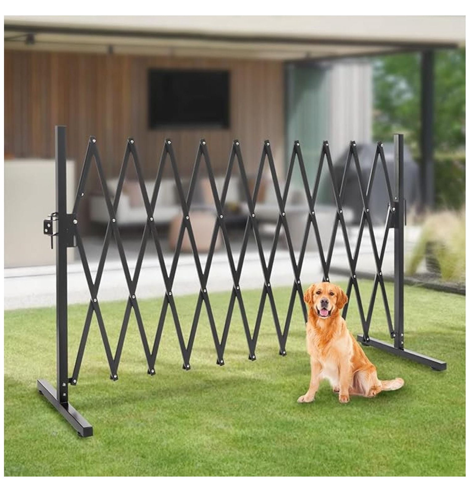 10.83Ft Expandable Barricade Gate, Metal Safety Barrier Portable ...