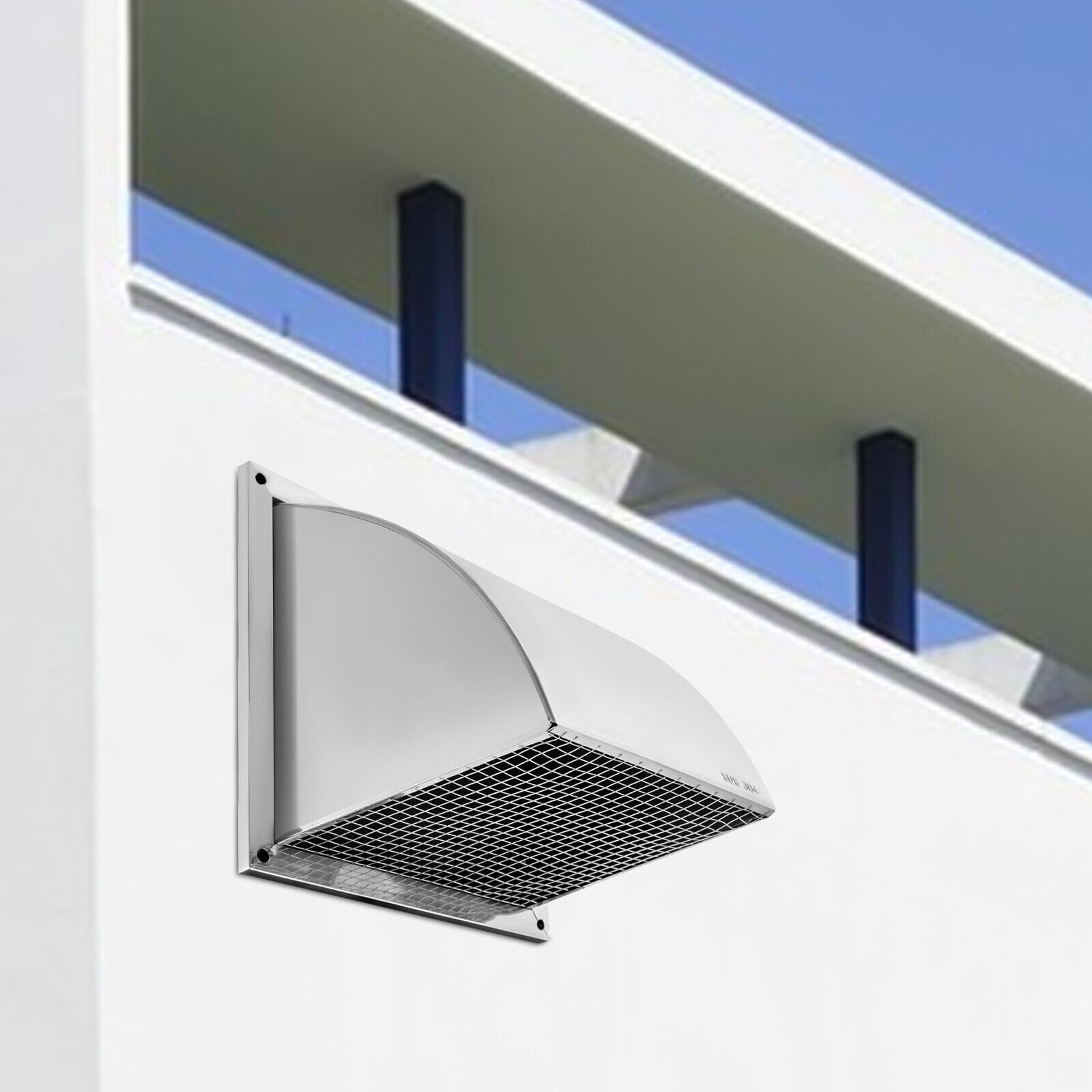 10.83in 304 Stainless Steel Exhaust Hood Vent Cap Outdoor Wall Vent ...