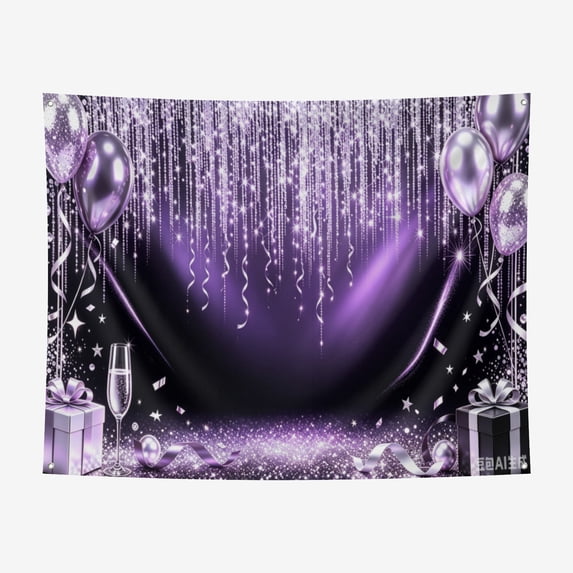 10*8FT Purple and Silver Backdrop Silver Purple Prom Backdrop Purple ...