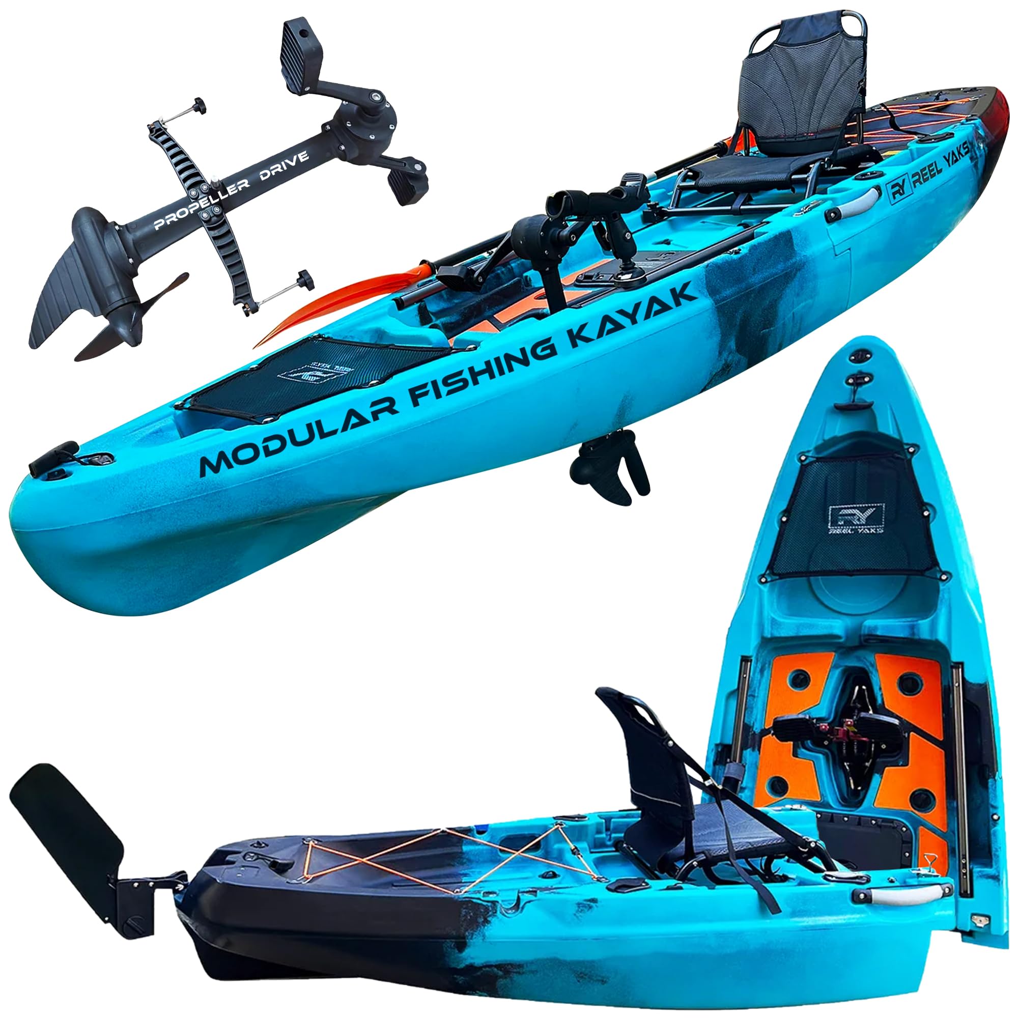 Reel Yaks Rapido Modular Propeller Drive Fishing Kayak - Walmart ...