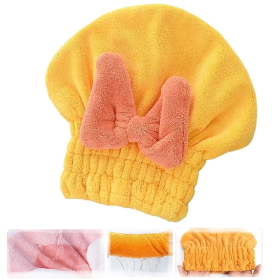 10*9*0.4 In Women's Bow Decor Shower Caps & Hair Drying Cap Set ...