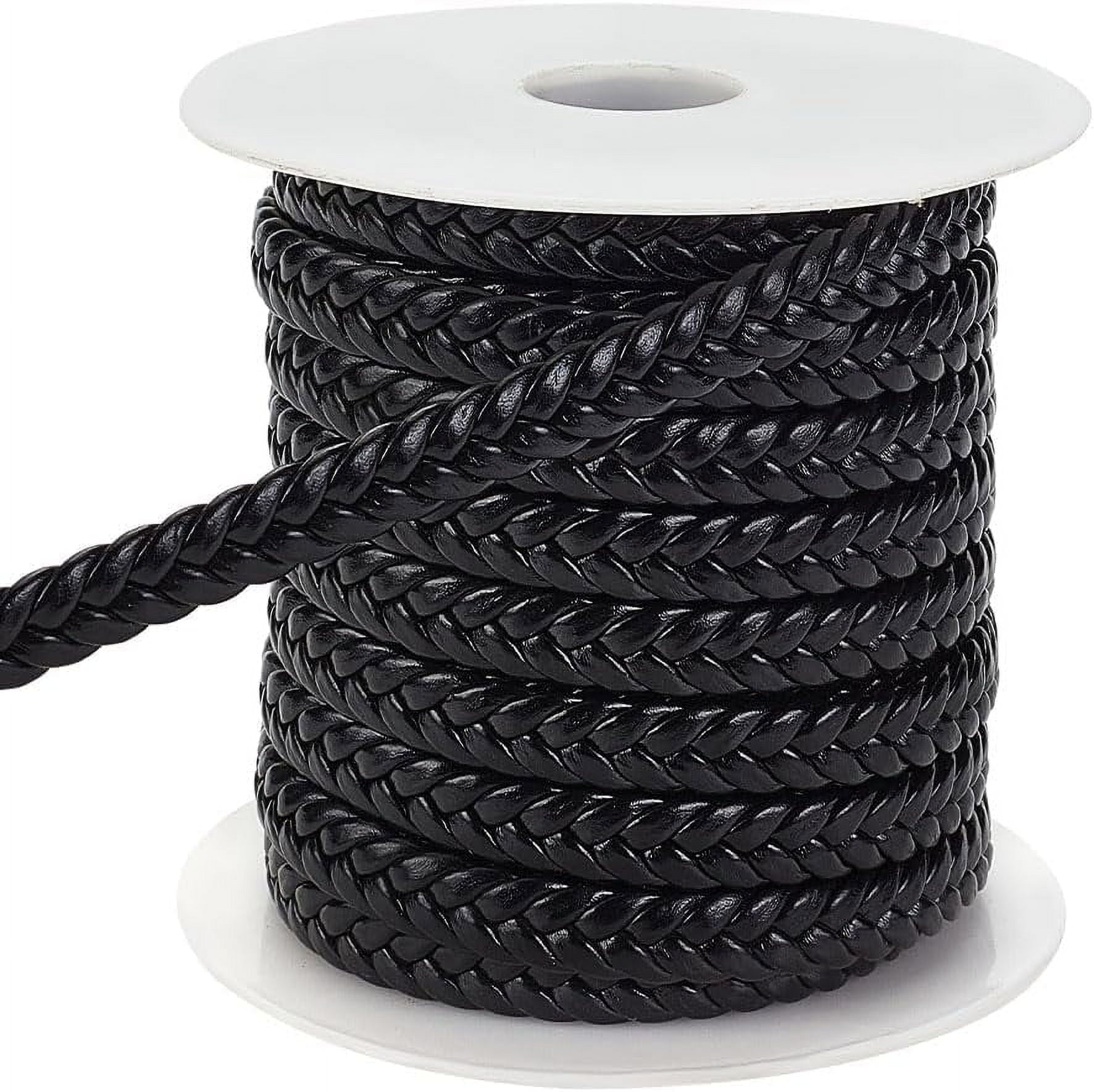 10.9 Yard Flat Cord 9.5x3.5mm Black Leather Cord for Clothing ...