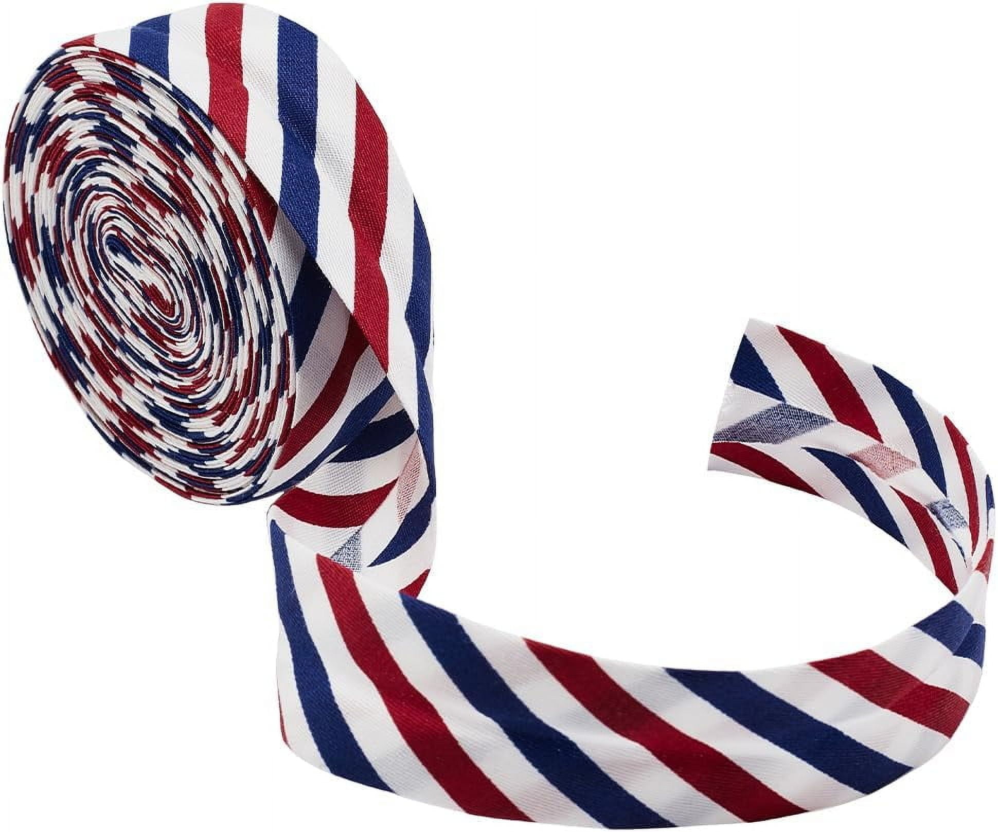 10.9 Yards 3 Colors Stripe Bias Binding 1 inch Red White Blue Bias Tape ...