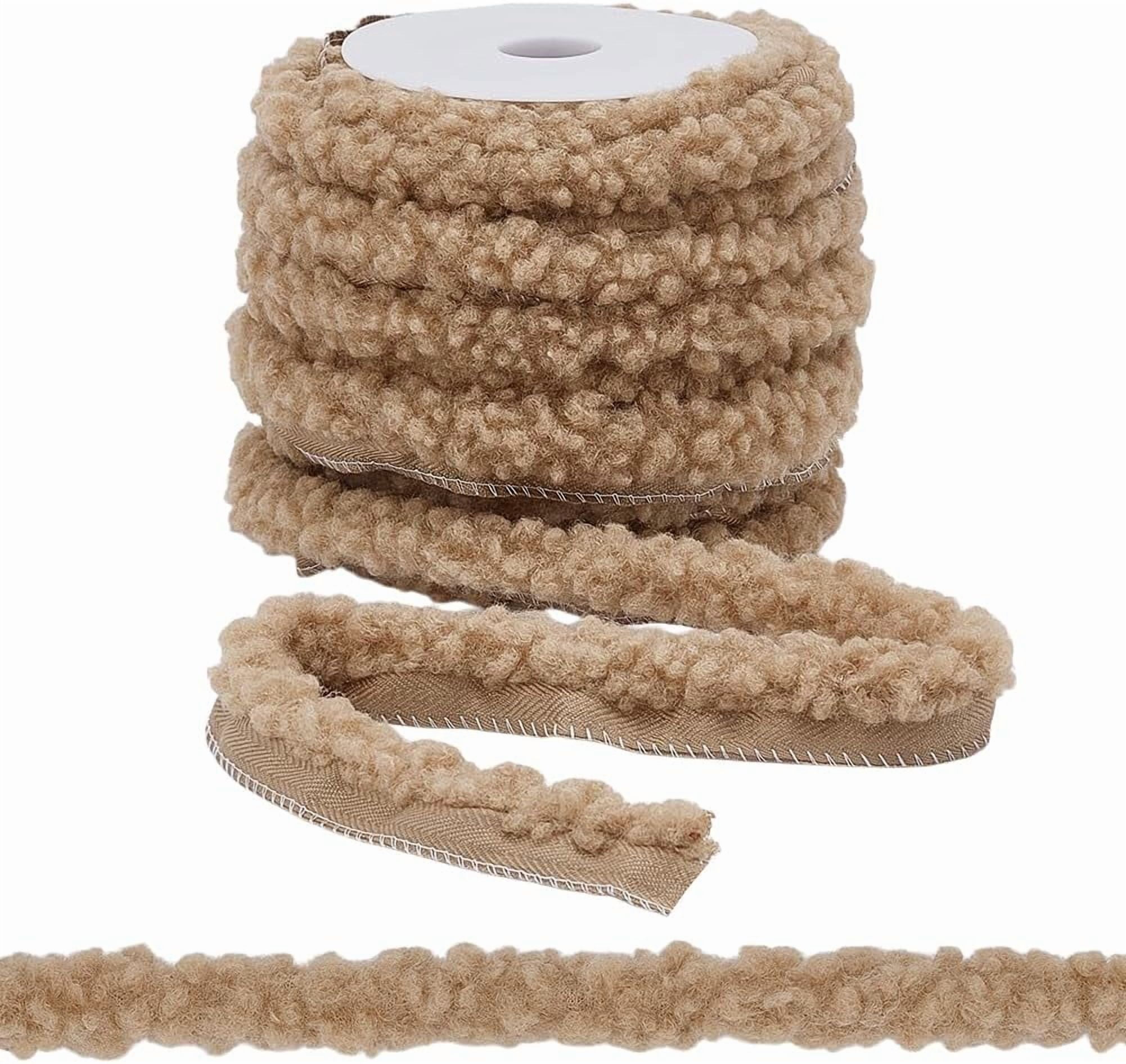 10.9 Yards Brown Fur Trim Plush Ribbon Trims 20mm Wide Furry Fabric ...