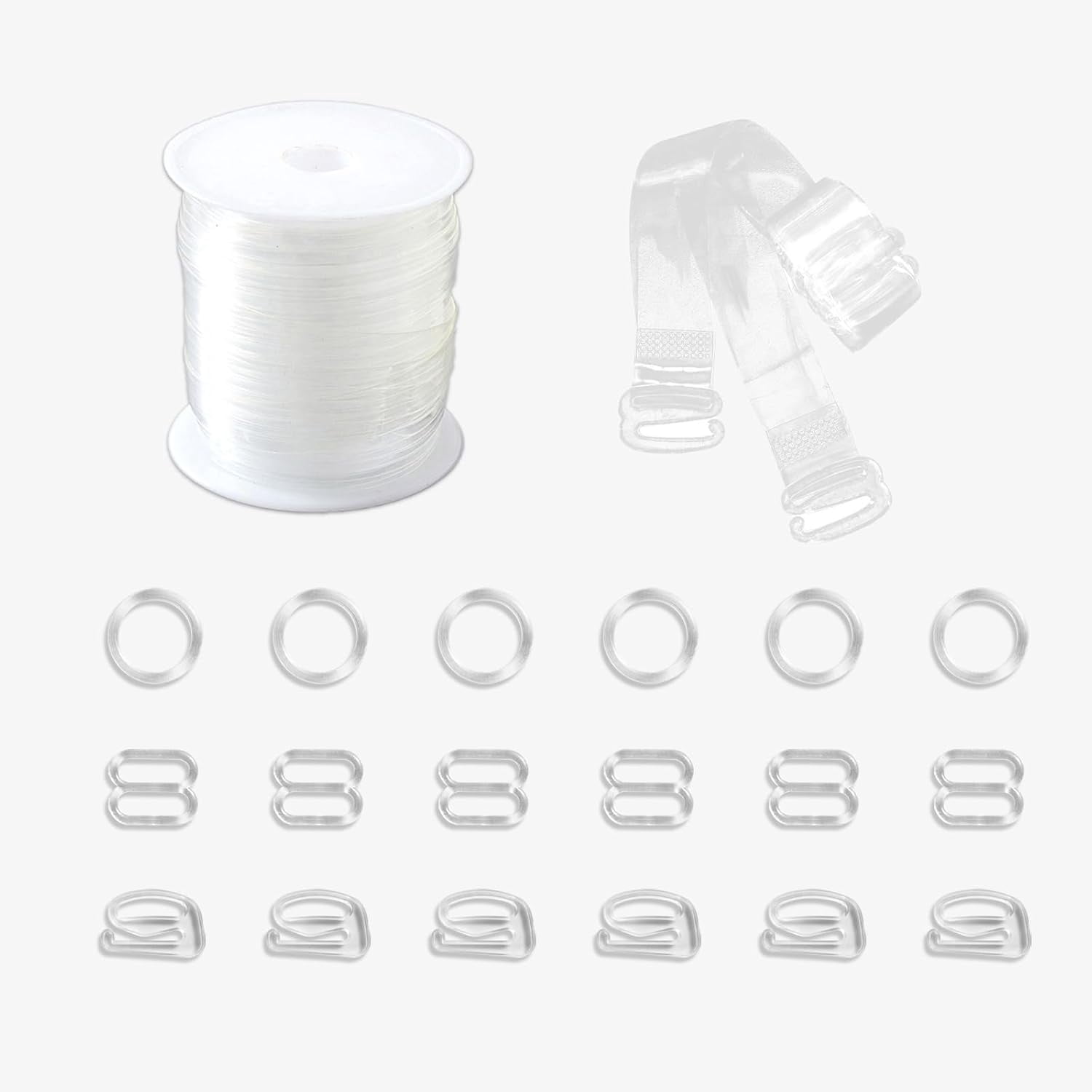 10.9 Yards Clear Bra Straps, Transparent Elastic Band for Sewing, 180 ...