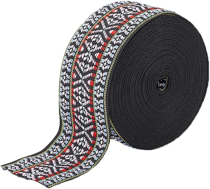 10.9 Yards Ethnic Style Jacquard Ribbons 48mm Wide Vintage Polyester ...