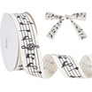 20 Yards Music Note Ribbon Black Phonogram Hollow Polyester Ribbon for ...