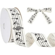20 Yards Music Note Ribbon Black Phonogram Hollow Polyester Ribbon for ...