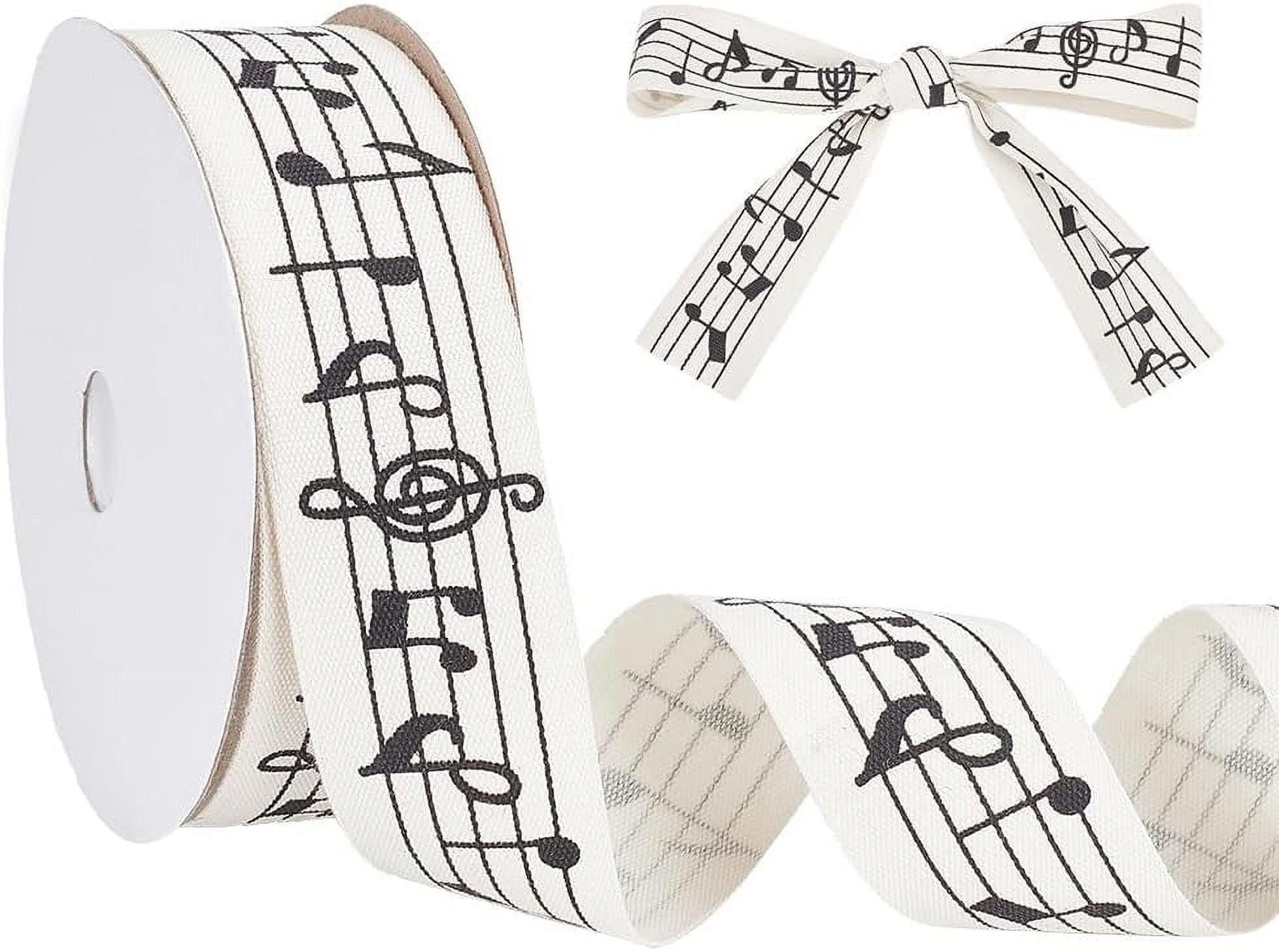 10.9 Yards Musical Notes Ribbons 1 Inch Musical Notes Craft Ribbon ...