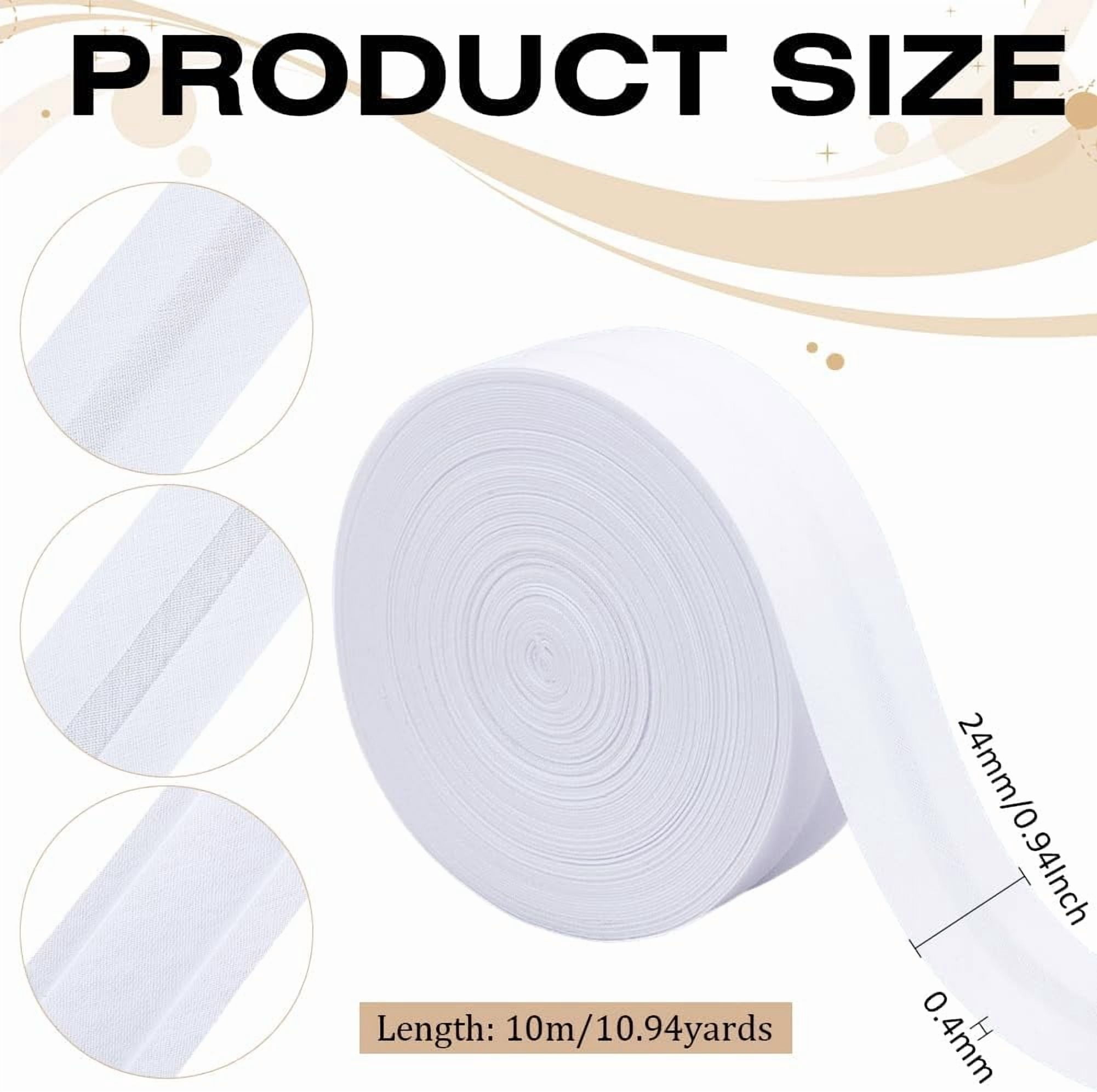 10.9 Yards Single Fold Bias Tape 1Inch Wide White Bias Binding Tape ...
