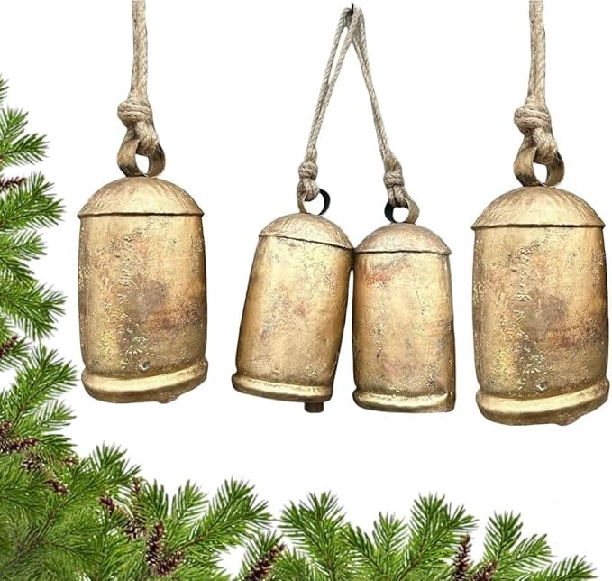 10 & 9 inch Giant Harmony Cow Bells Huge Vintage Handmade Rustic Lucky ...