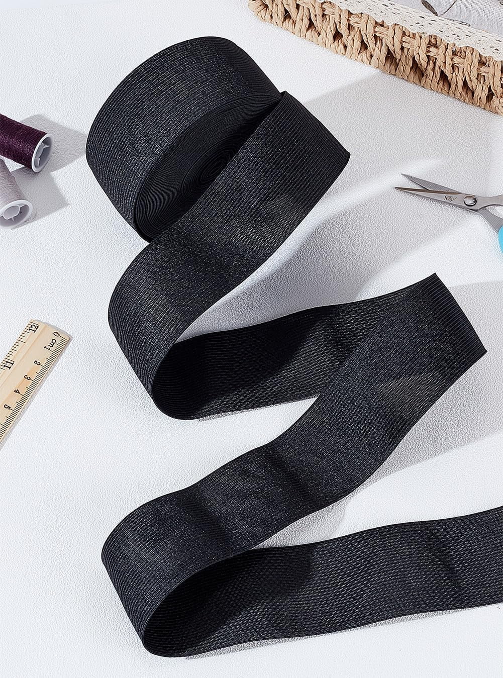 10.93 Yards Flat Elastic Cord Wide Stretchy Stretch Straps High ...