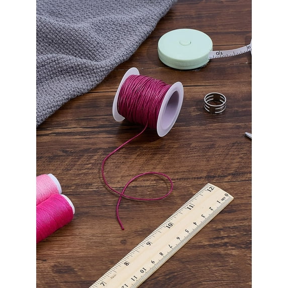 10.94 Yards(10m) Waxed Cotton Thread Cords Medium Violet Red Waxed ...