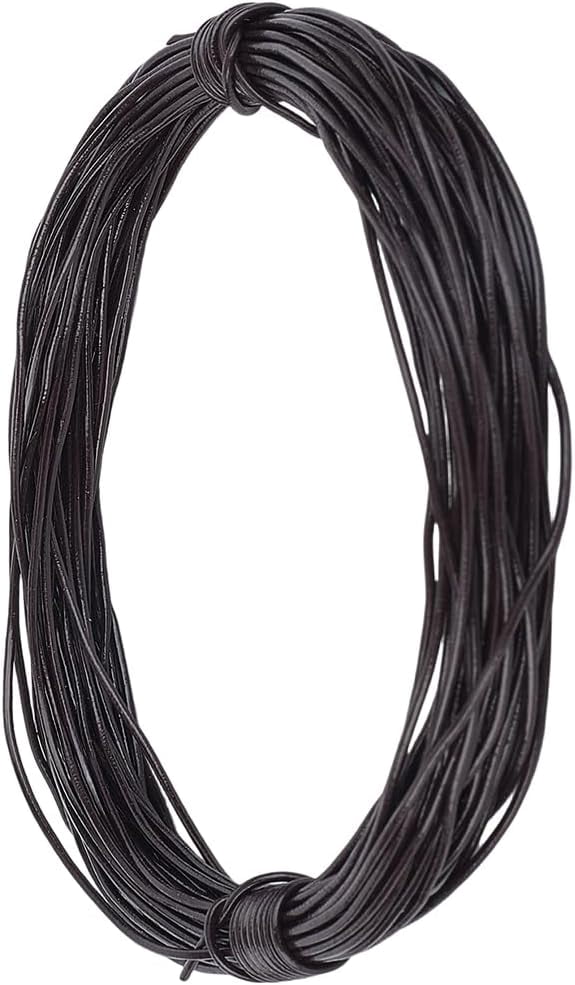 10.94 Yards 1MM Round Cowhide Genuine Leather String Cord Crafts Dark ...