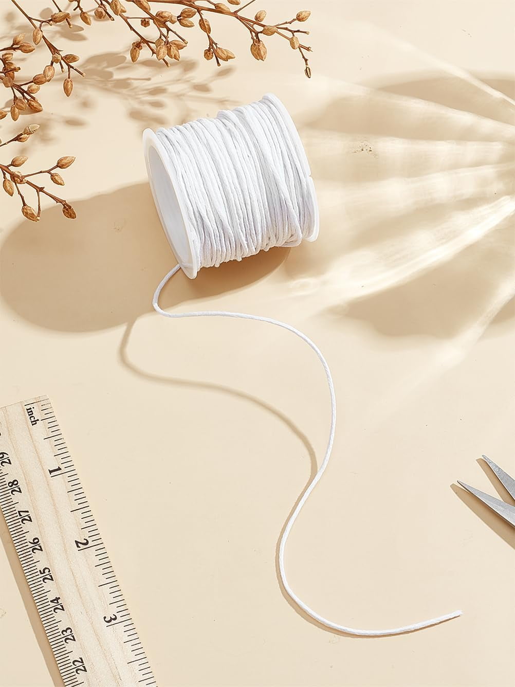 10.94 Yards 1mm Waxed Cotton Thread Cords White Waxed Thread Beading ...