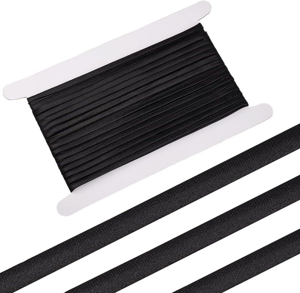 10.94 Yards Black Satin Corset Strap 1/4 Inch Wide Corset Back Lace-up ...