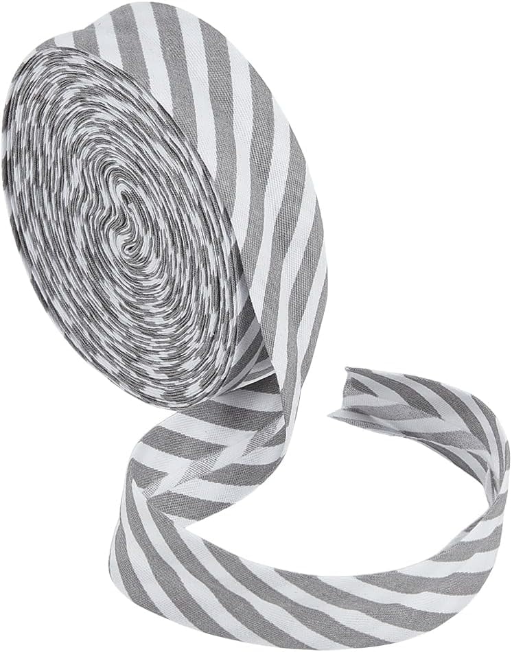 10.94 Yards Dark Gray White Stripe Bias Binding 3/4Inch Wide Striped ...