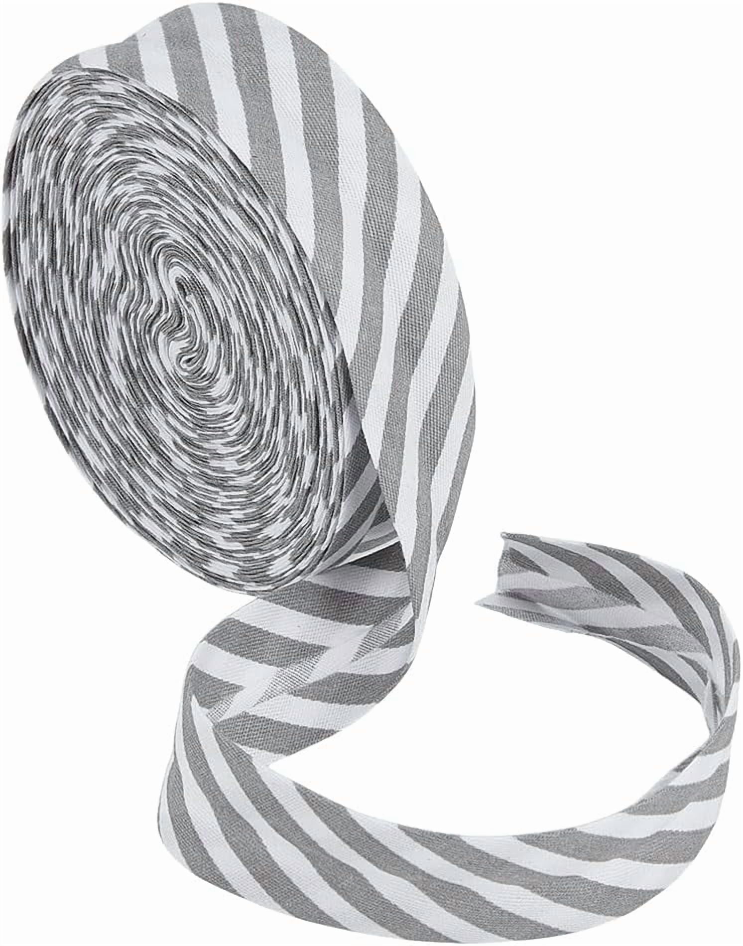 10.94 Yards Dark Gray White Stripe Bias Binding 3/4Inch Wide Striped ...