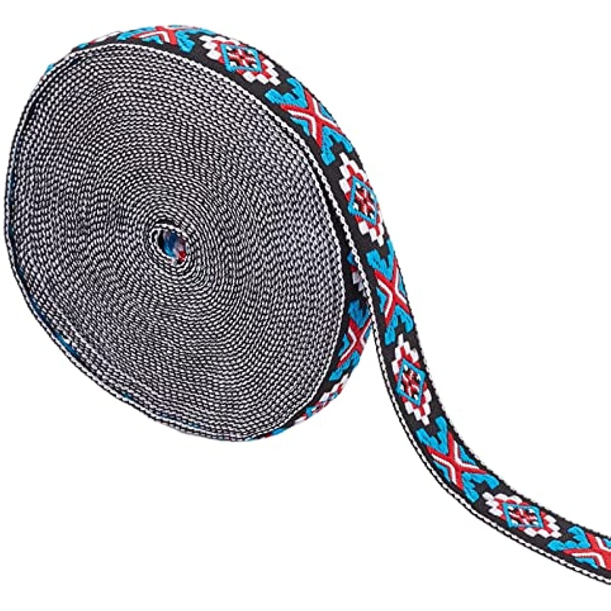 10.94 Yards Ethnic Jacquard Ribbon Embroidered Ribbon Red Blue White ...