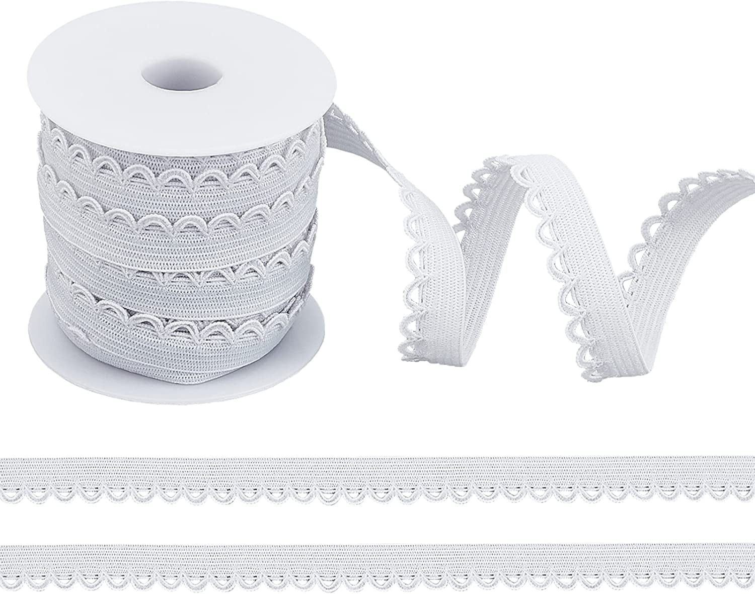 10.94 Yards Picot-Edge Lingerie Elastic 1/2" Flat with Laciness Elastic ...