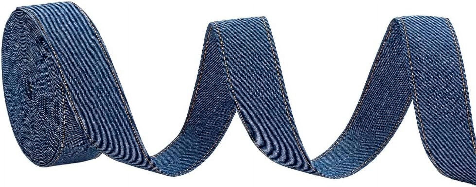 10.94 Yards Stitch Denim Ribbon 1.57inch Marine Blue Jeans Cloth Fabric ...