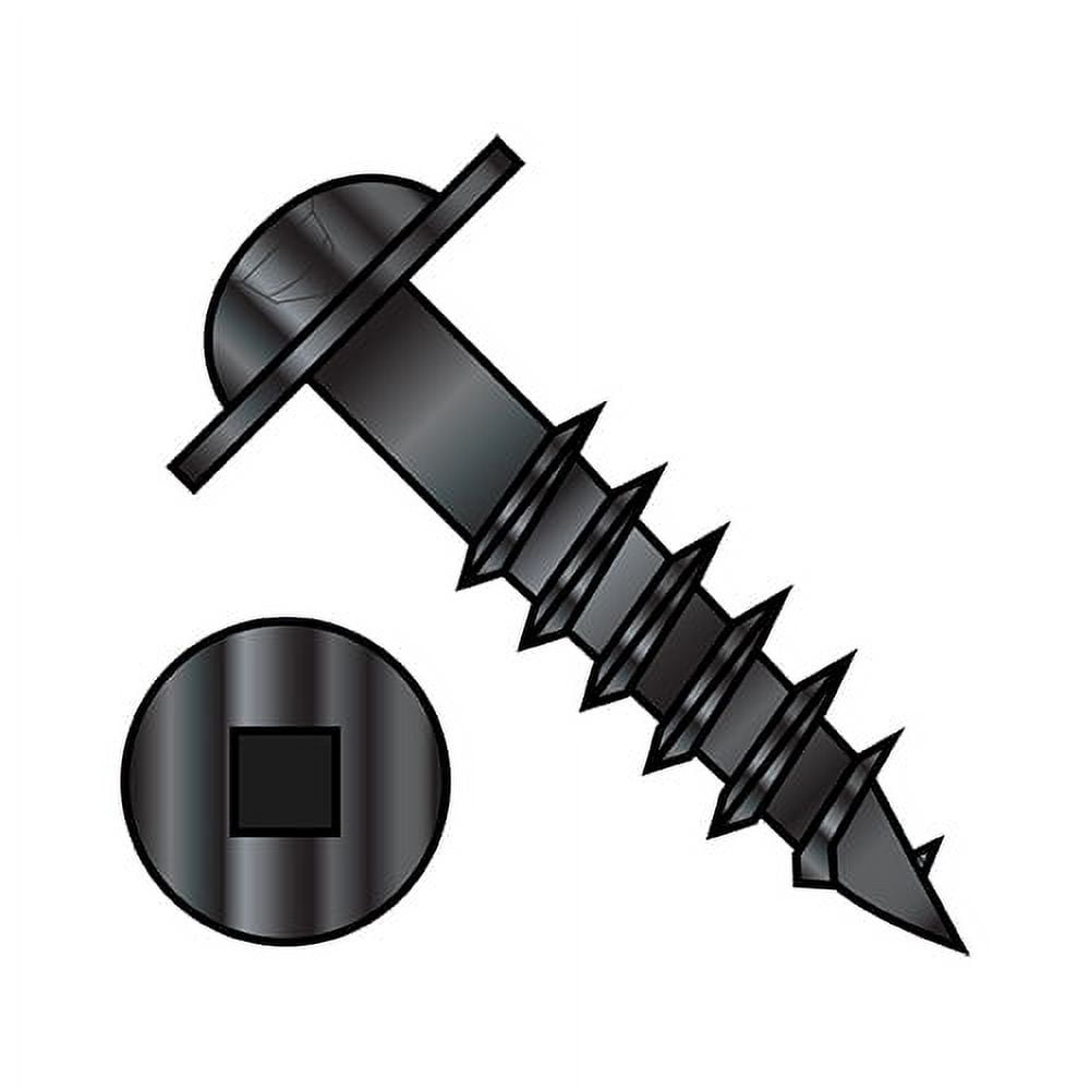 10-9X2 1/2 Square Recess Round Washer Head Deep Thread Wood Screw 2/3 ...