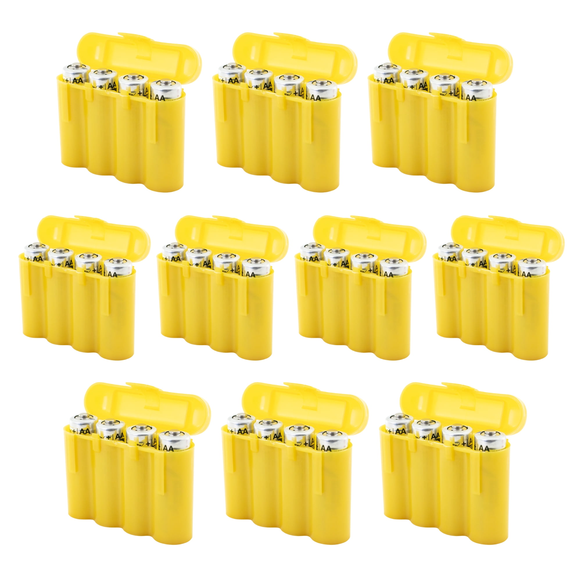 10 Pack AA / AAA / CR123A Gold Battery Holder Storage Cases - Walmart.com