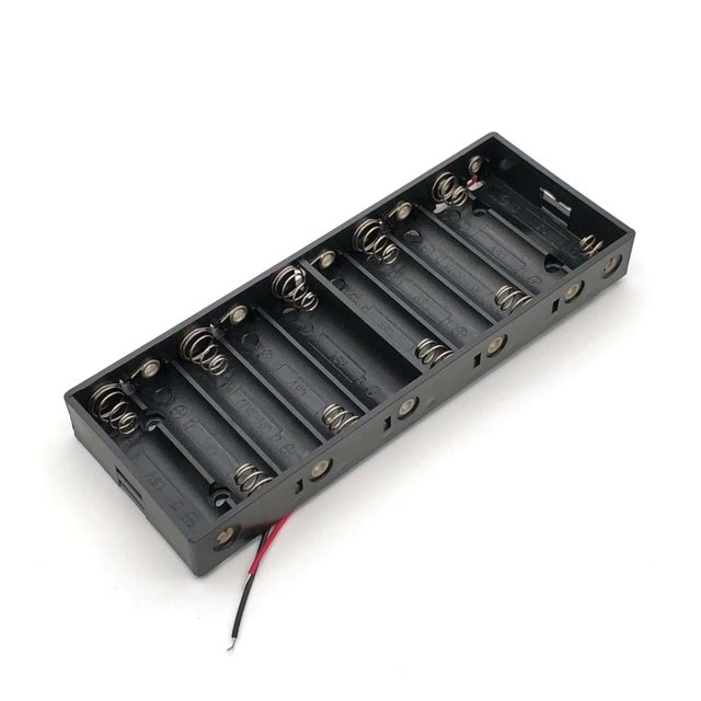 10-AA Battery Slot Spring Clip Holder Case Plastic Storage Box Flat ...