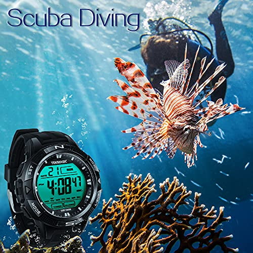 10 ATM Digital Submersible Unisex adult Diving Watch 100m Water ...