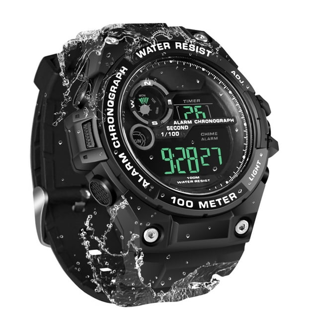 10 ATM Waterproof Digital Watch for Swimming Diving with with Stopwatch ...
