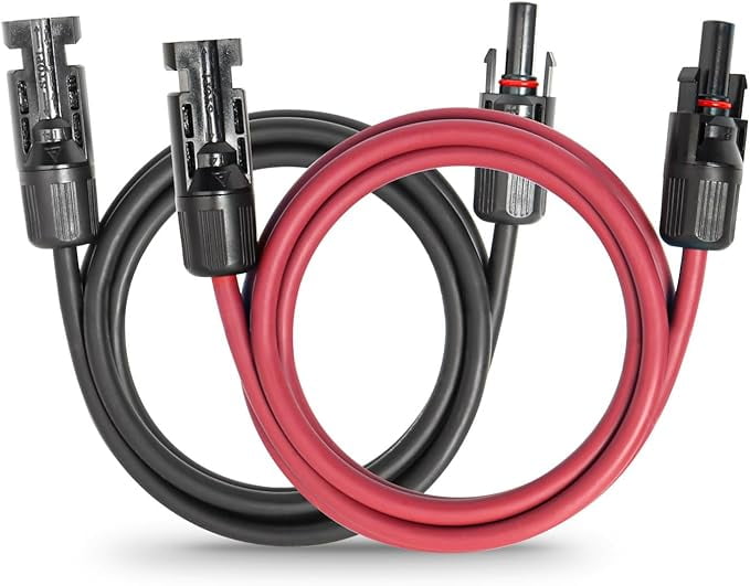 10 AWG Solar Extension Cable 5FT Black + 5FT Red, Ultra Solar Panel ...