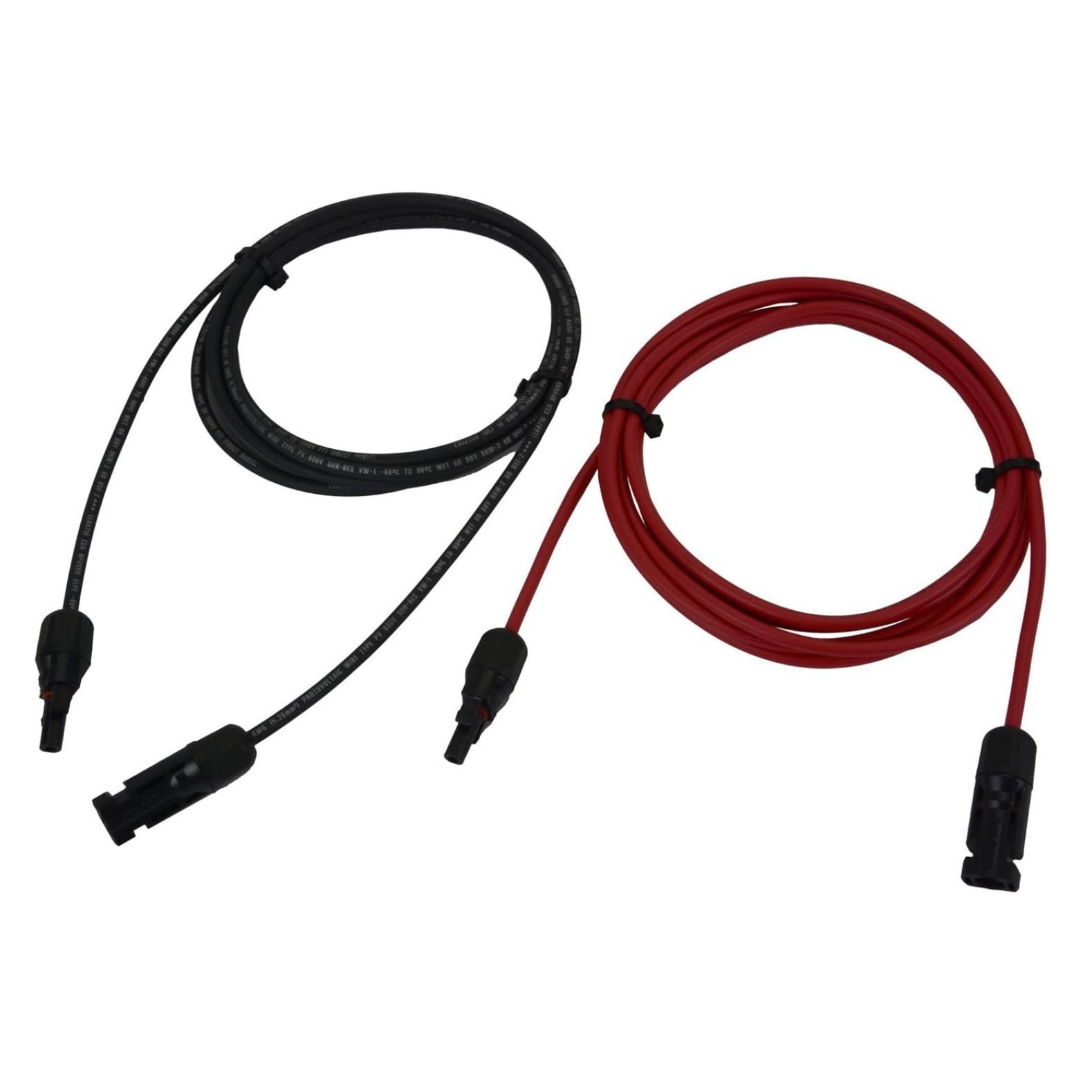 10 AWG Solar Panel Extension Cable 20' Red + 20' Black with M/F Solar ...