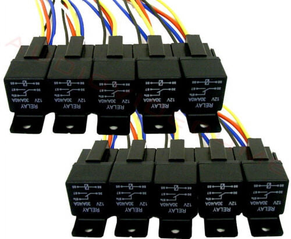 10 Absolute USA 12V 30/40 Amp SPDT Automotive Marine Bosch / Tyco Style ...