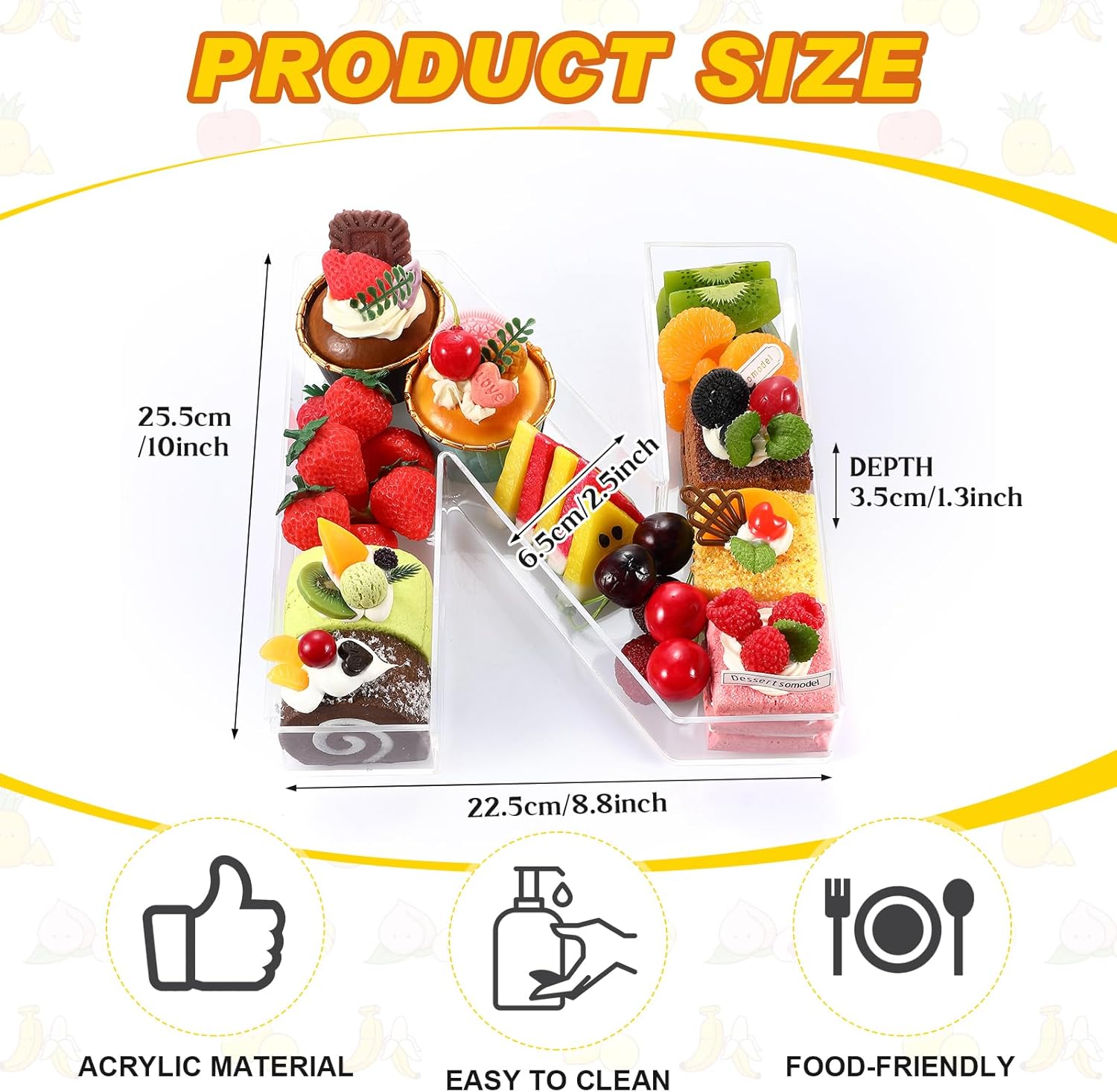 10'' Acrylic Letter Box Form Tray Display Fillable Letter Charcuterie ...