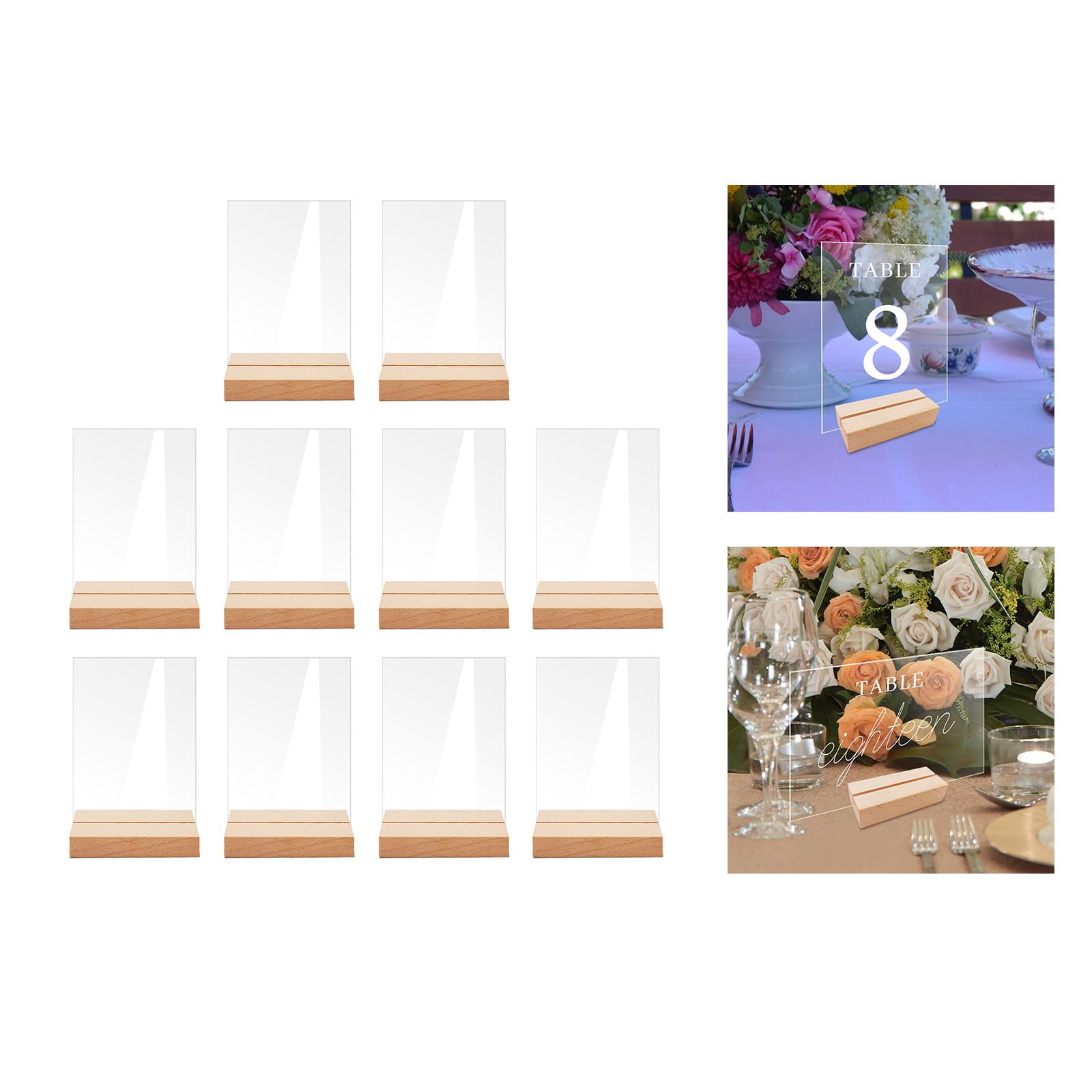 10 Acrylic Place Cards with Wooden Stand Holder Guest Names Sublimation ...