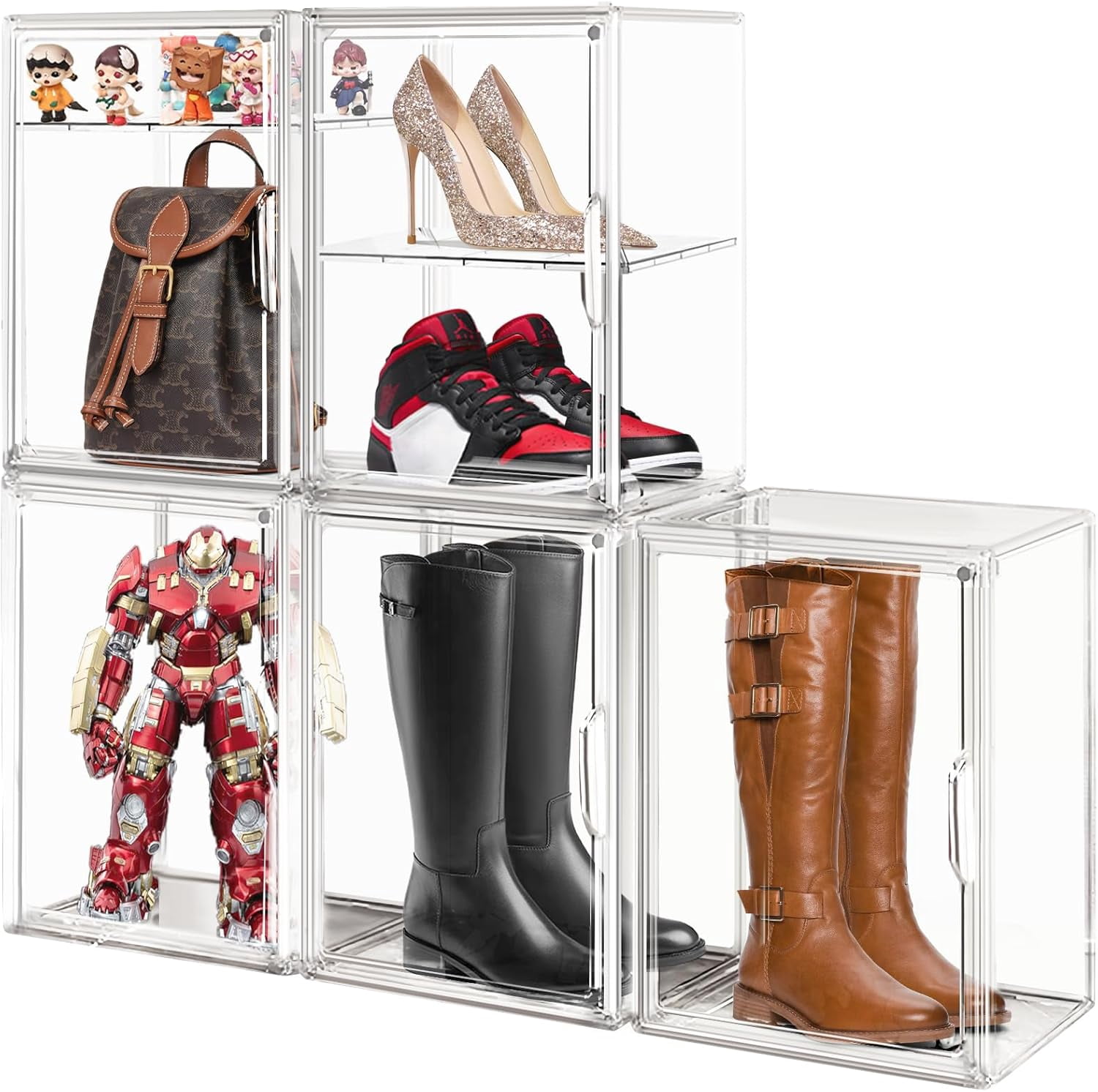 Acrylic Sneaker Shoe Display Case Size Transparent Shoe Box Storage ...