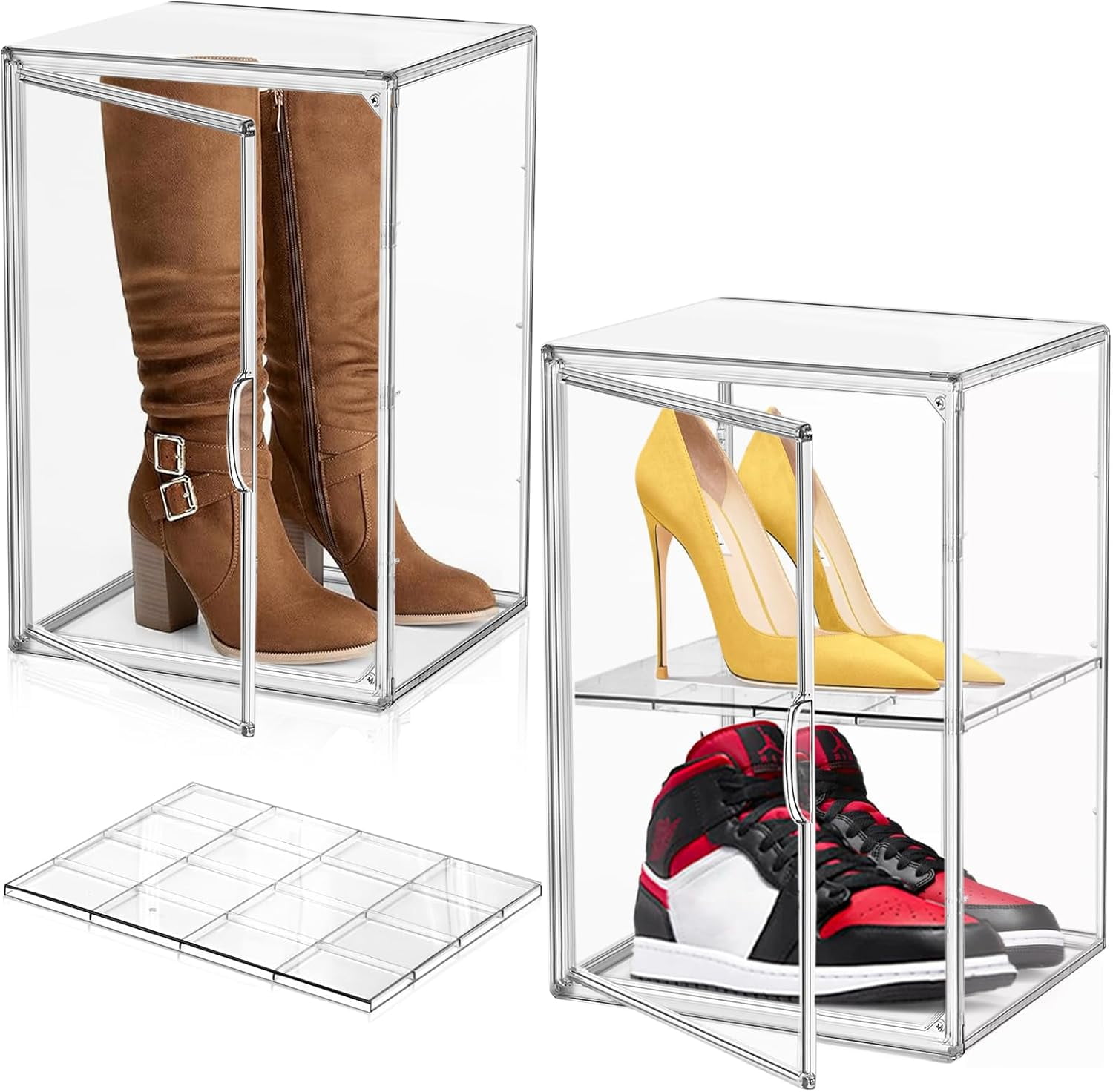 Acrylic Sneaker Shoe Display Case Size Transparent Shoe Box Storage ...